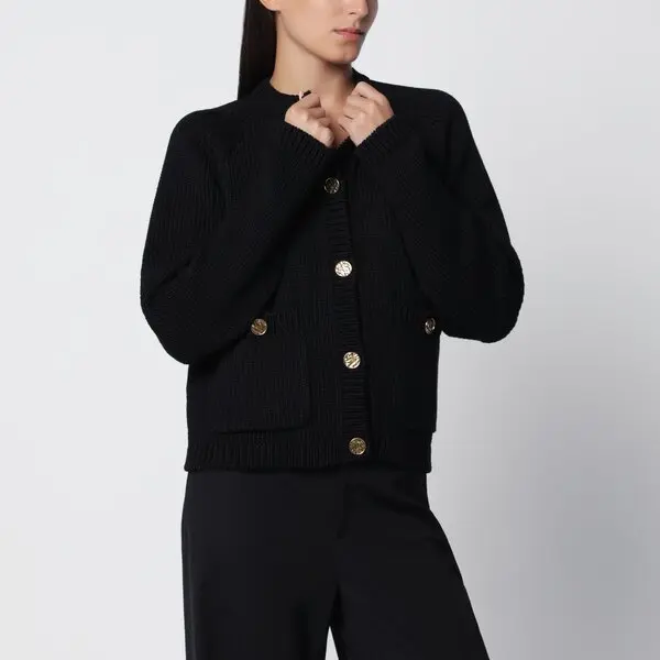TOTEME Organic Cotton Cardigan - Black