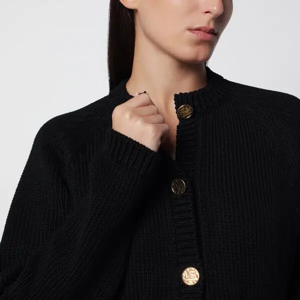TOTEME Organic Cotton Cardigan With Hammered Metal Buttons