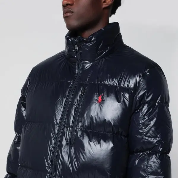 Polo Ralph Lauren Navy Glossy-finish Nylon Down Jacket - Blue