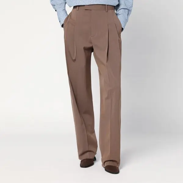 Bottega Veneta Trousers In Wool Blend - Brown