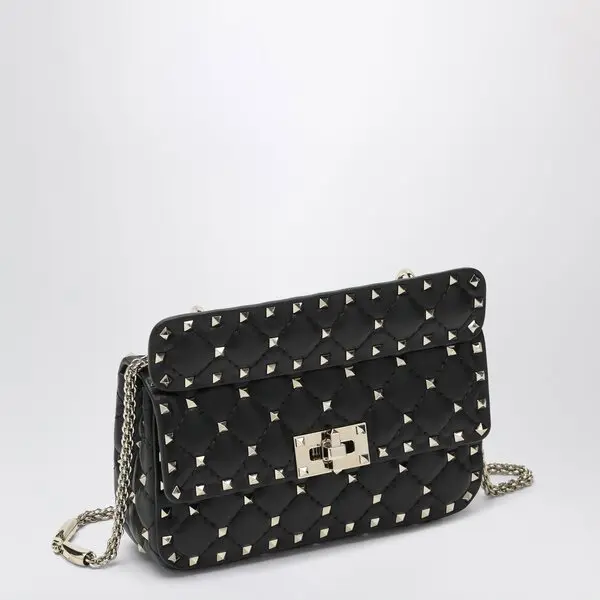 Valentino Garavani Mini Rockstud Spike Top Handle Bag In Leather - Black