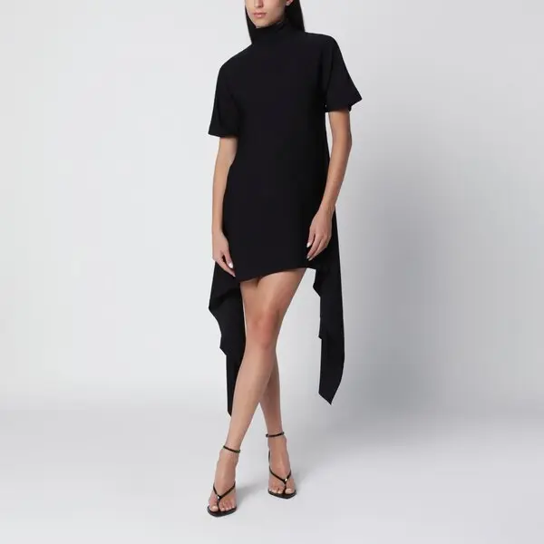Alaïa Cotton Blend Mock Neck Mini Dress