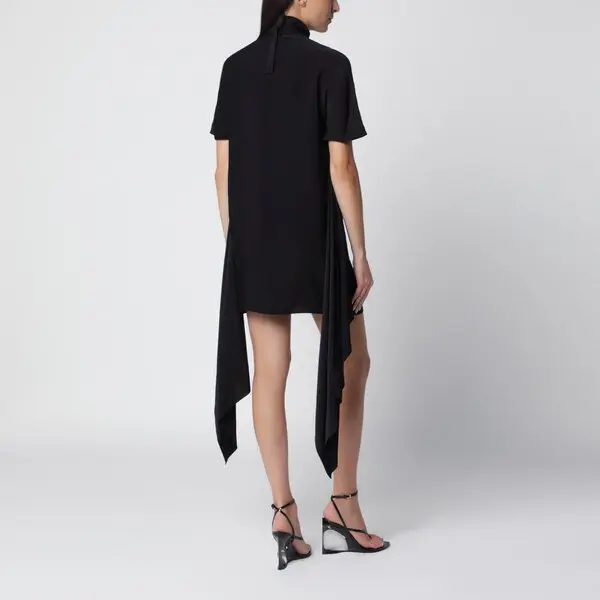 Alaïa Cotton Blend Mock Neck Mini Dress