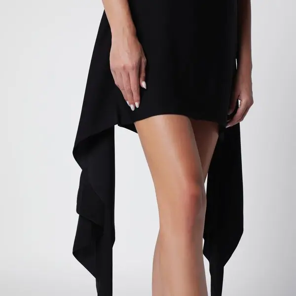 Alaïa Cotton Blend Mock Neck Mini Dress