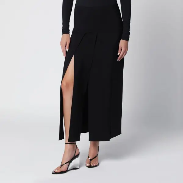 Alaïa Pleated Midi Skirt - Black