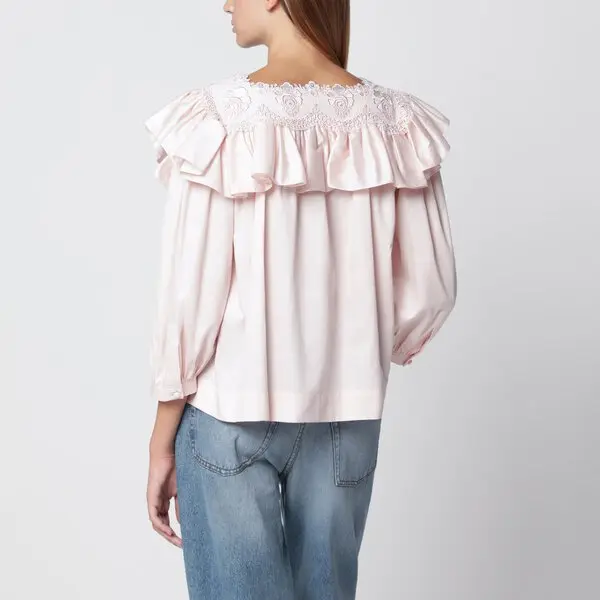 Chloé Cotton Ruffle Blouse