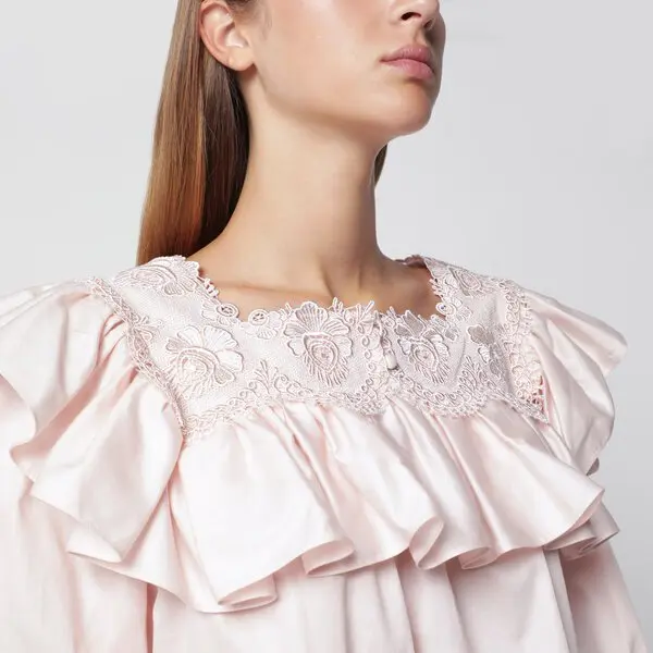 Chloé Cotton Ruffle Blouse