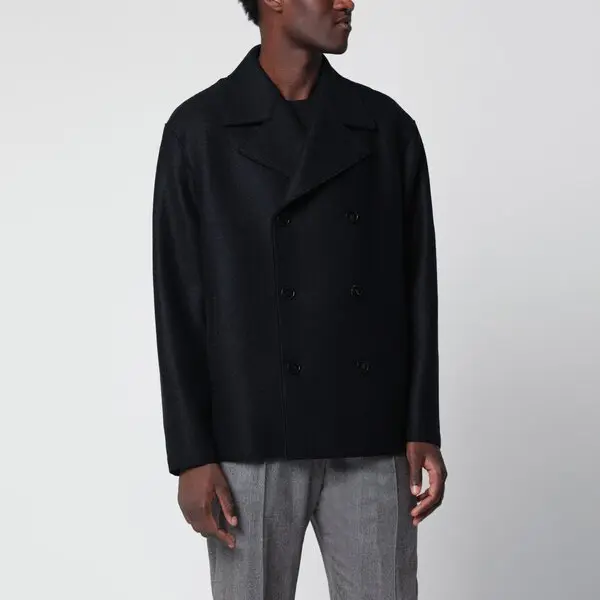 Harris Wharf London Short Double-breasted Wool Coat