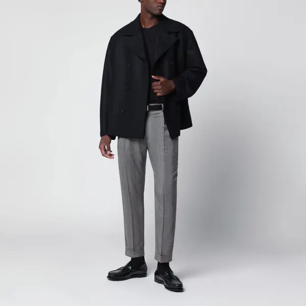 Harris Wharf London Short Double-breasted Wool Coat