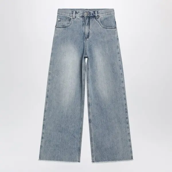 DOUUOD Stone-washed Wide-leg Jeans