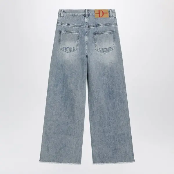 DOUUOD Stone-washed Wide-leg Jeans