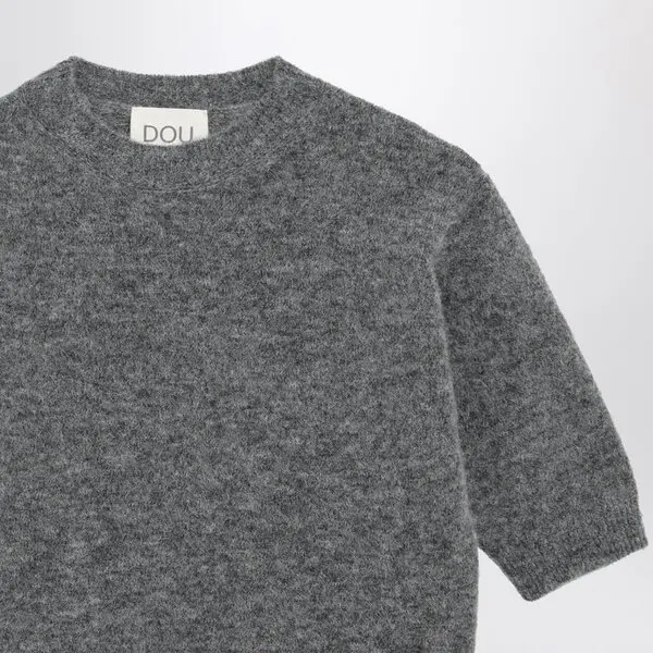 DOUUOD Short-sleeve Alpaca Blend Sweater