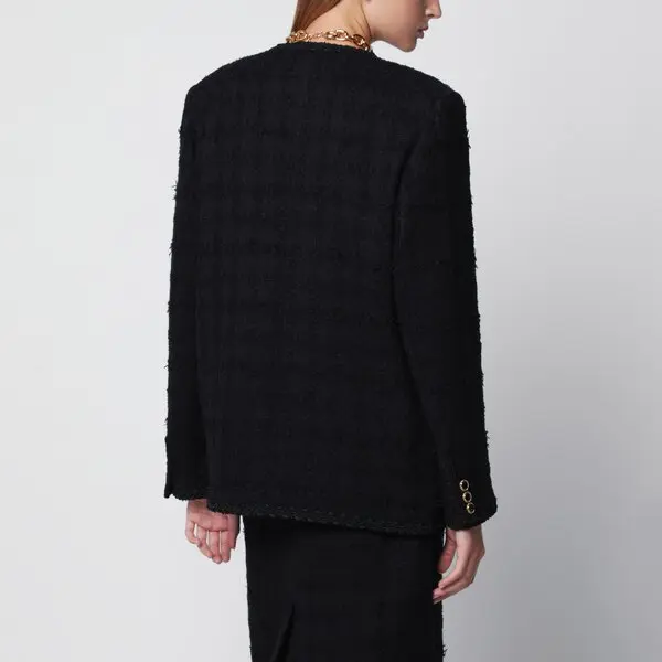 Alessandra Rich Double-breasted Bouclé Tweed Jacket