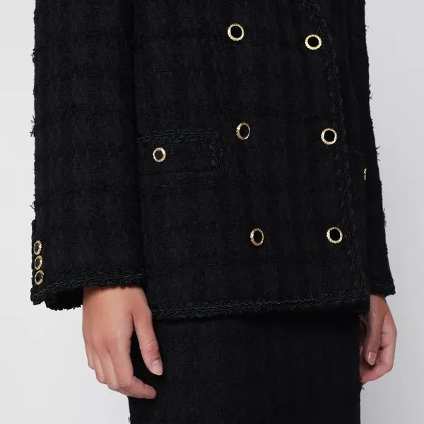 Alessandra Rich Double-breasted Bouclé Tweed Jacket