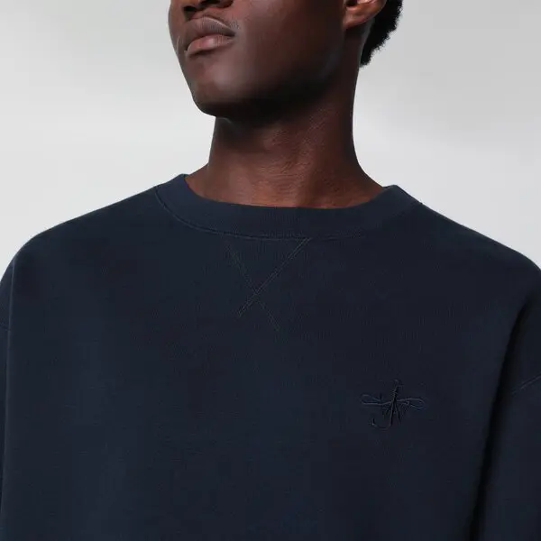 JW Anderson Navy Cotton Sweatshirt With Embroidered Logo - Blue