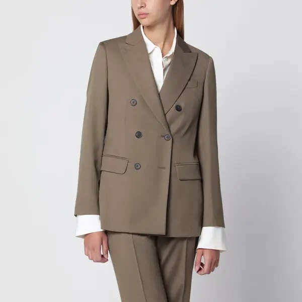 Max Mara Camel Double-breasted Wool Jacket - Brown