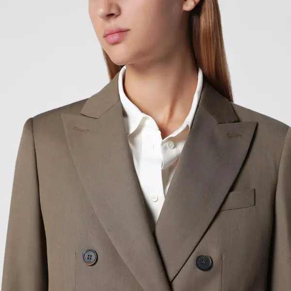 Max Mara Camel Double-breasted Wool Jacket