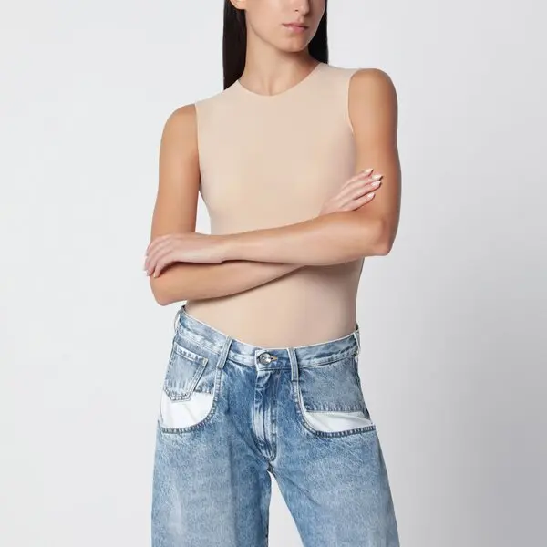 MAISON MARGIELA Nude Bodysuit In Stretch Technical Jersey