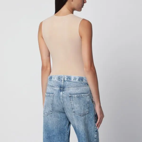 MAISON MARGIELA Sleeveless Bodysuit In Stretch Technical Jersey - Beige