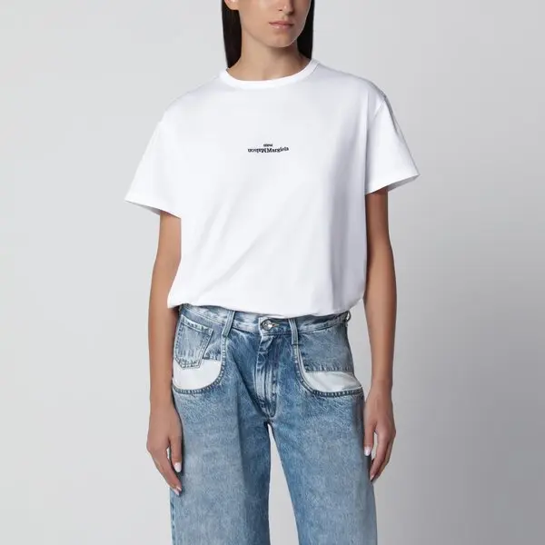 MAISON MARGIELA Cotton Jersey T-shirt With Logo Reverse - White