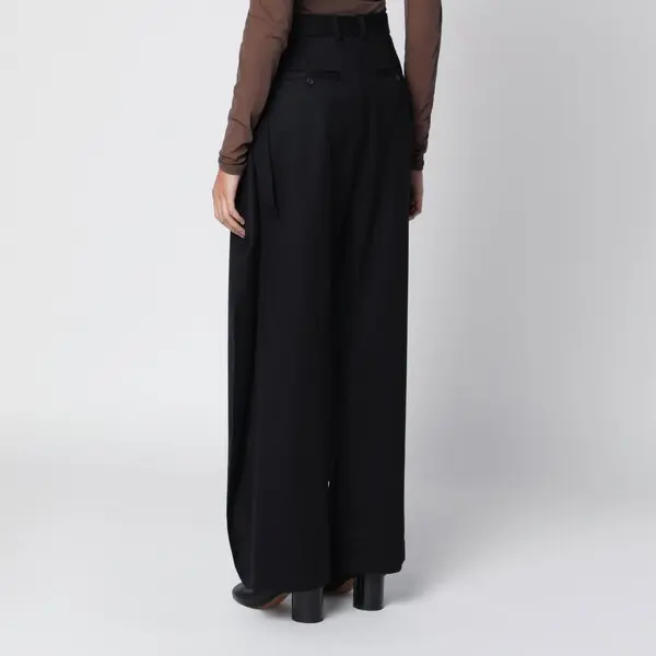 JW Anderson Wool Trousers With Turned-up Waist - Black