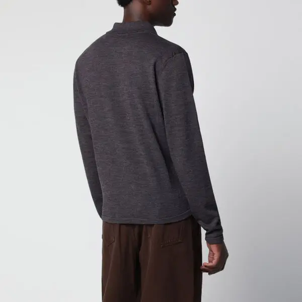 LEMAIRE Grey Long-sleeve Wool Polo Shirt