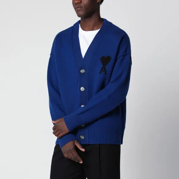 AMI Paris De Coeur Wool Cardigan