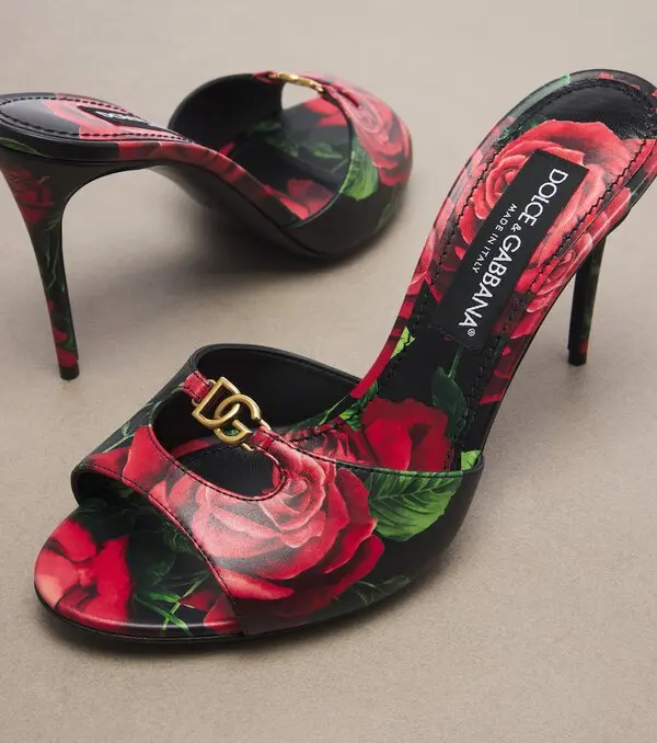 Dolce & Gabbana Dg Floral Leather Mules