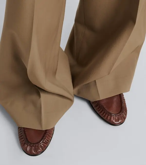 THE ROW Soft Ruched Leather Loafers