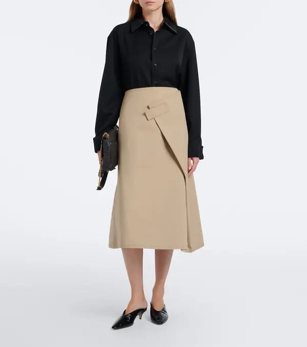 Bottega Veneta Cotton Wrap Skirt