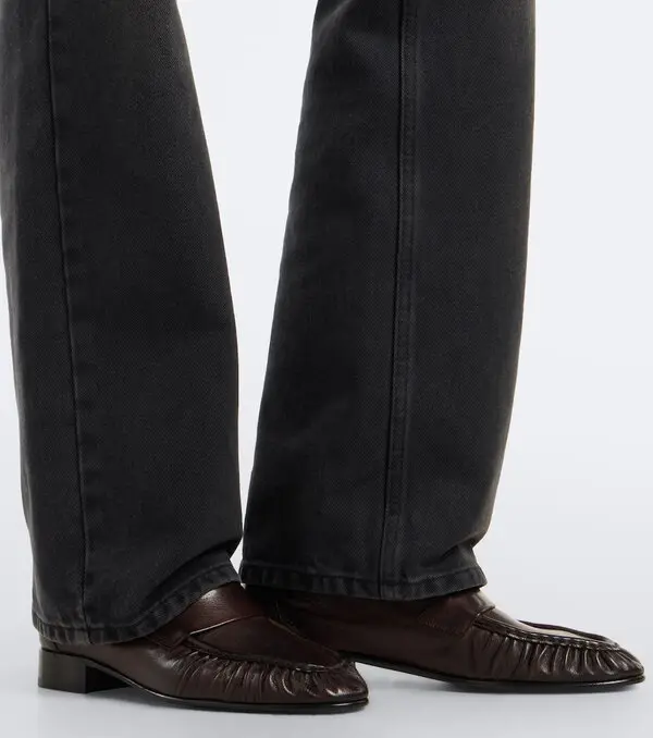 THE ROW Soft Ruched Leather Loafers