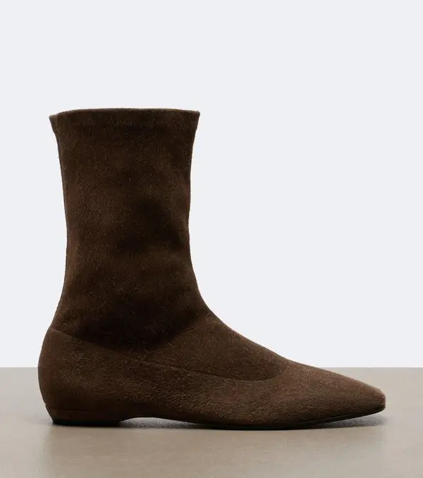 THE ROW Cindy Suede Ankle Boots