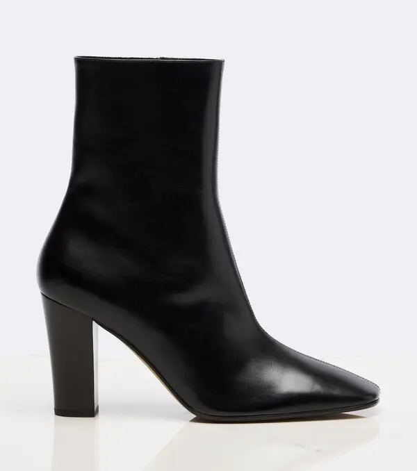 THE ROW Cindy Leather Ankle Boots