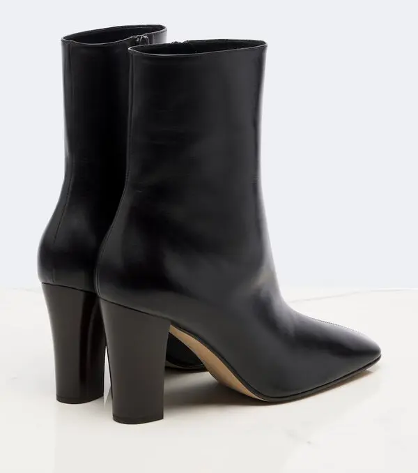 THE ROW Cindy Leather Ankle Boots