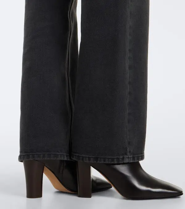 THE ROW Cindy Leather Ankle Boots