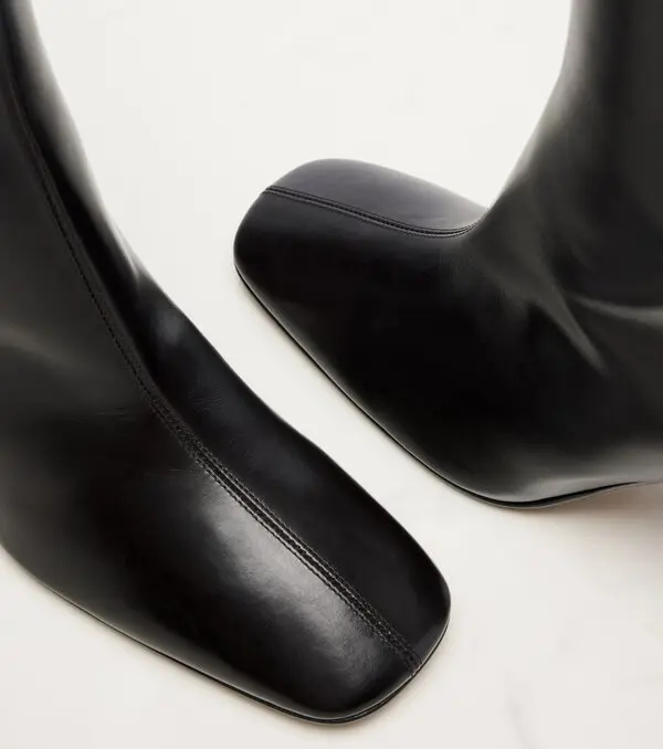 THE ROW Cindy Leather Ankle Boots