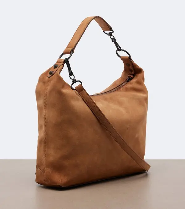 Balenciaga Le City Small Suede Shoulder Bag