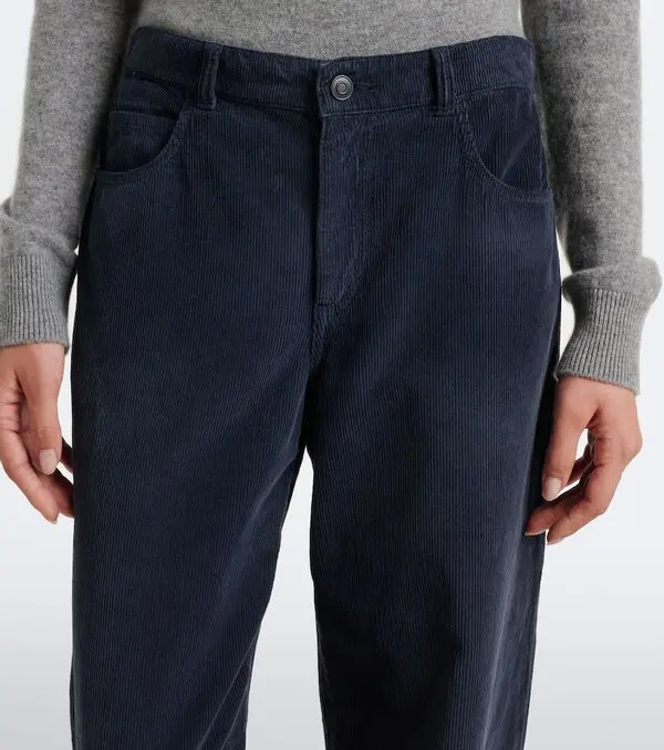 THE ROW Eglitta Cotton Corduroy Wide-leg Pants - Blue
