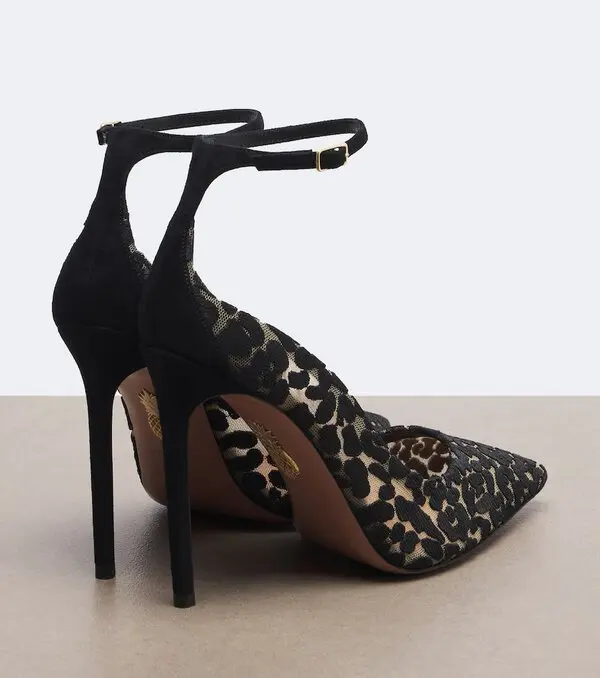 AQUAZZURA Panthera Leopard-print Mesh Pumps