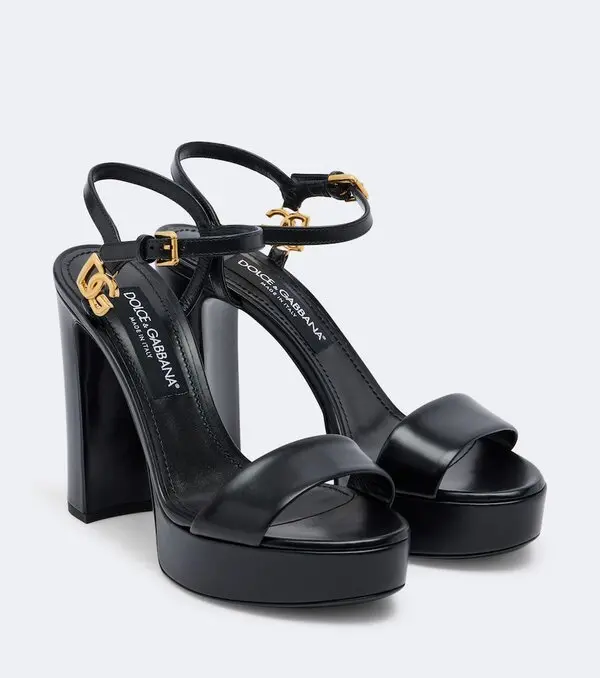 Dolce & Gabbana Dg Leather Platform Sandals