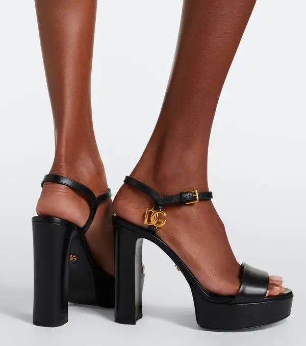 Dolce & Gabbana Dg Leather Platform Sandals