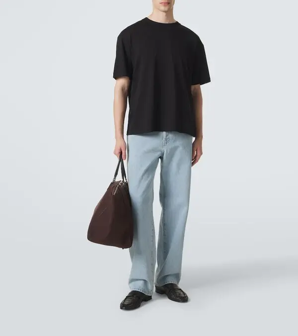 THE ROW Timo Leather-trimmed Canvas Tote Bag