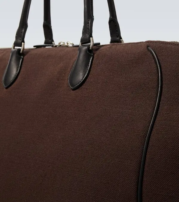 THE ROW Timo Leather-trimmed Canvas Tote Bag