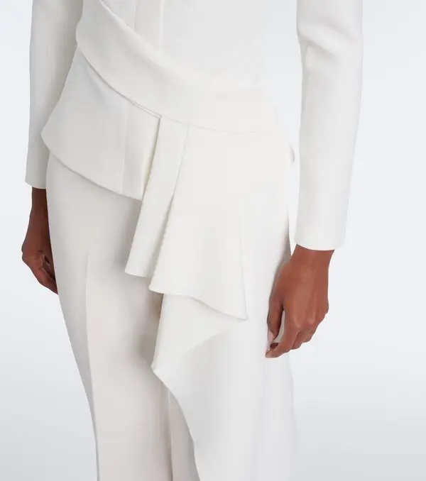 Roland Mouret Asymmetric Off-shoulder Crepe Jacket