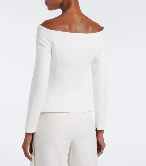 Roland Mouret Asymmetric Off-shoulder Crepe Jacket