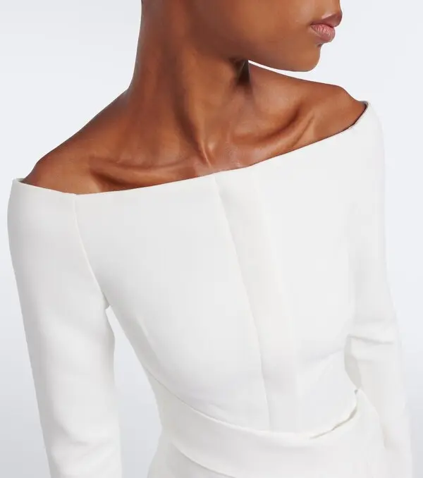 Roland Mouret Asymmetric Off-shoulder Crepe Jacket