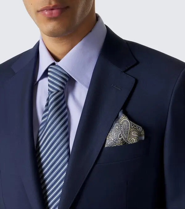 Brioni Paisley Silk Pocket Square