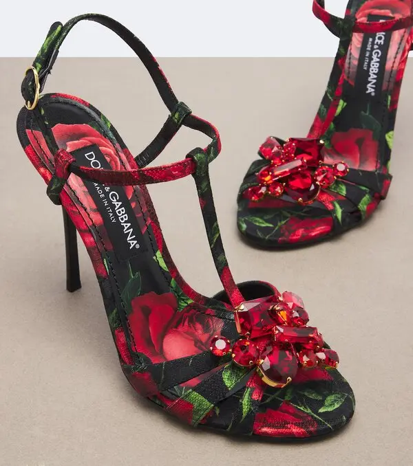 Dolce & Gabbana Embellished Floral Sandals