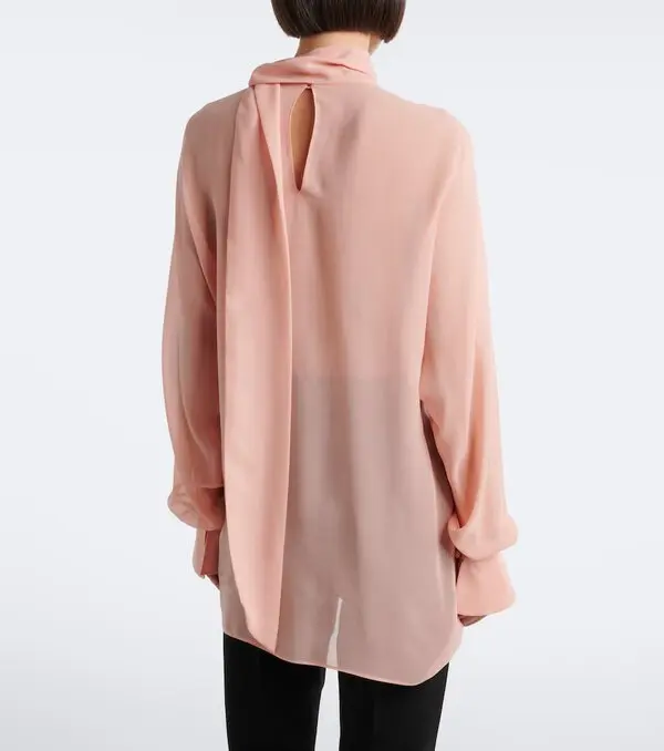 Valentino Garavani Tie-neck Silk Georgette Blouse