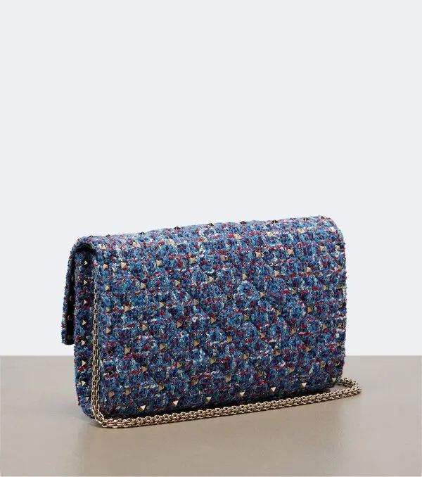Valentino Garavani Rockstud Spike Tweed Shoulder Bag